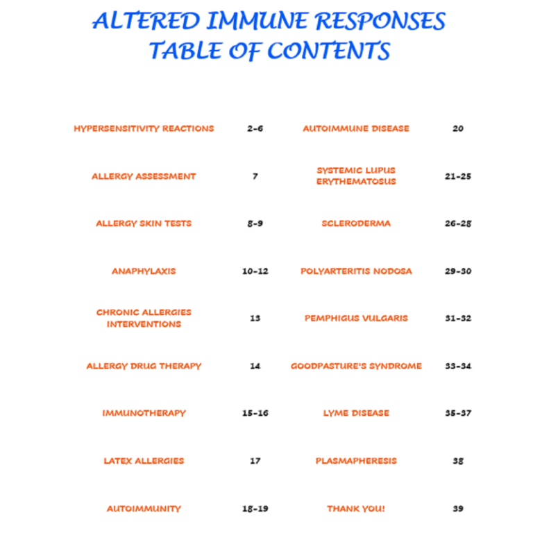 Immune Disorders Nursing Notes - Scholarly Nurse